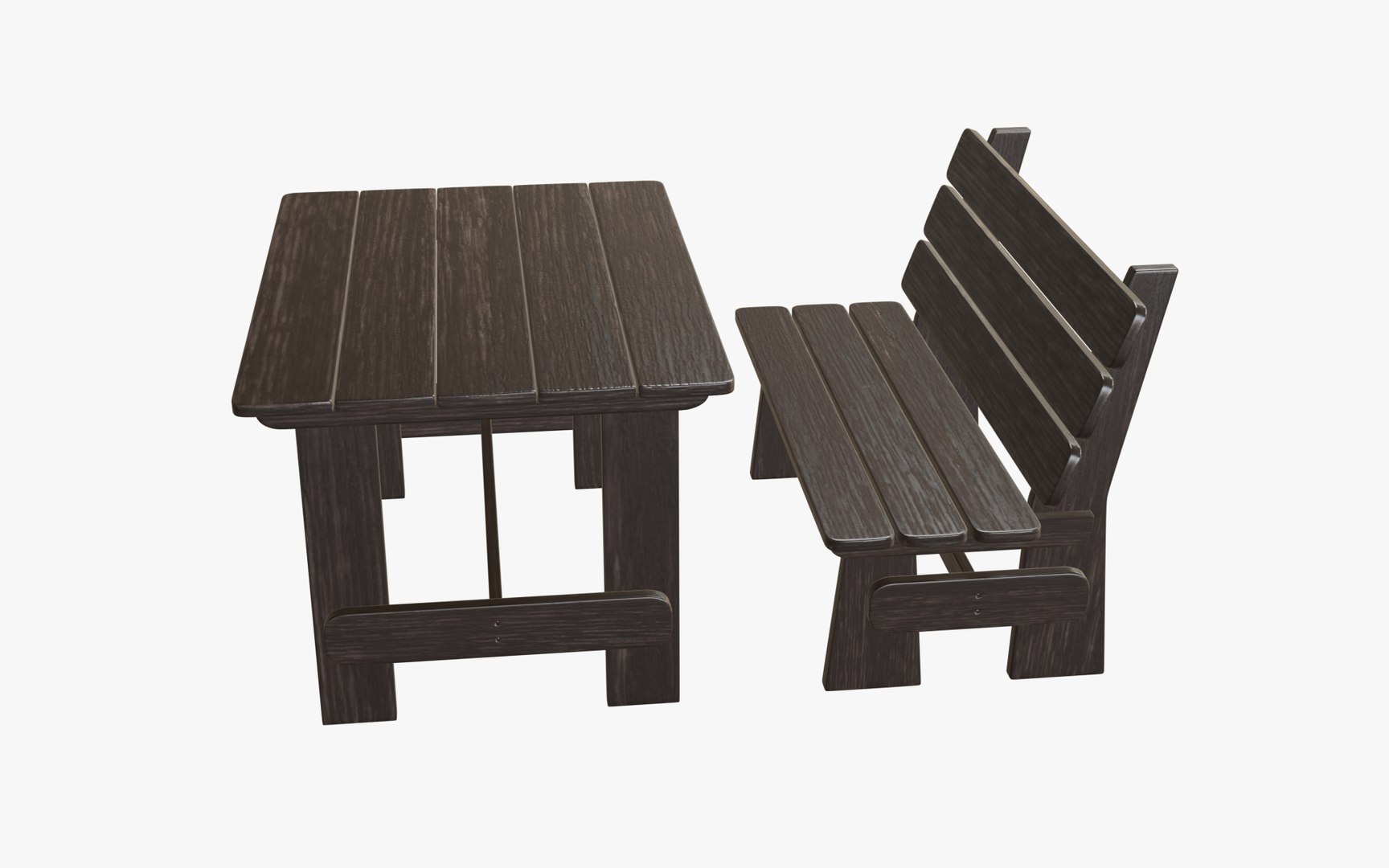 Park Table And Bench 3D Model - TurboSquid 2194029
