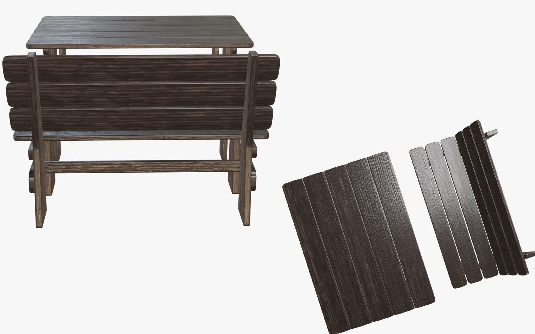 Park Table And Bench 3D Model - TurboSquid 2194029