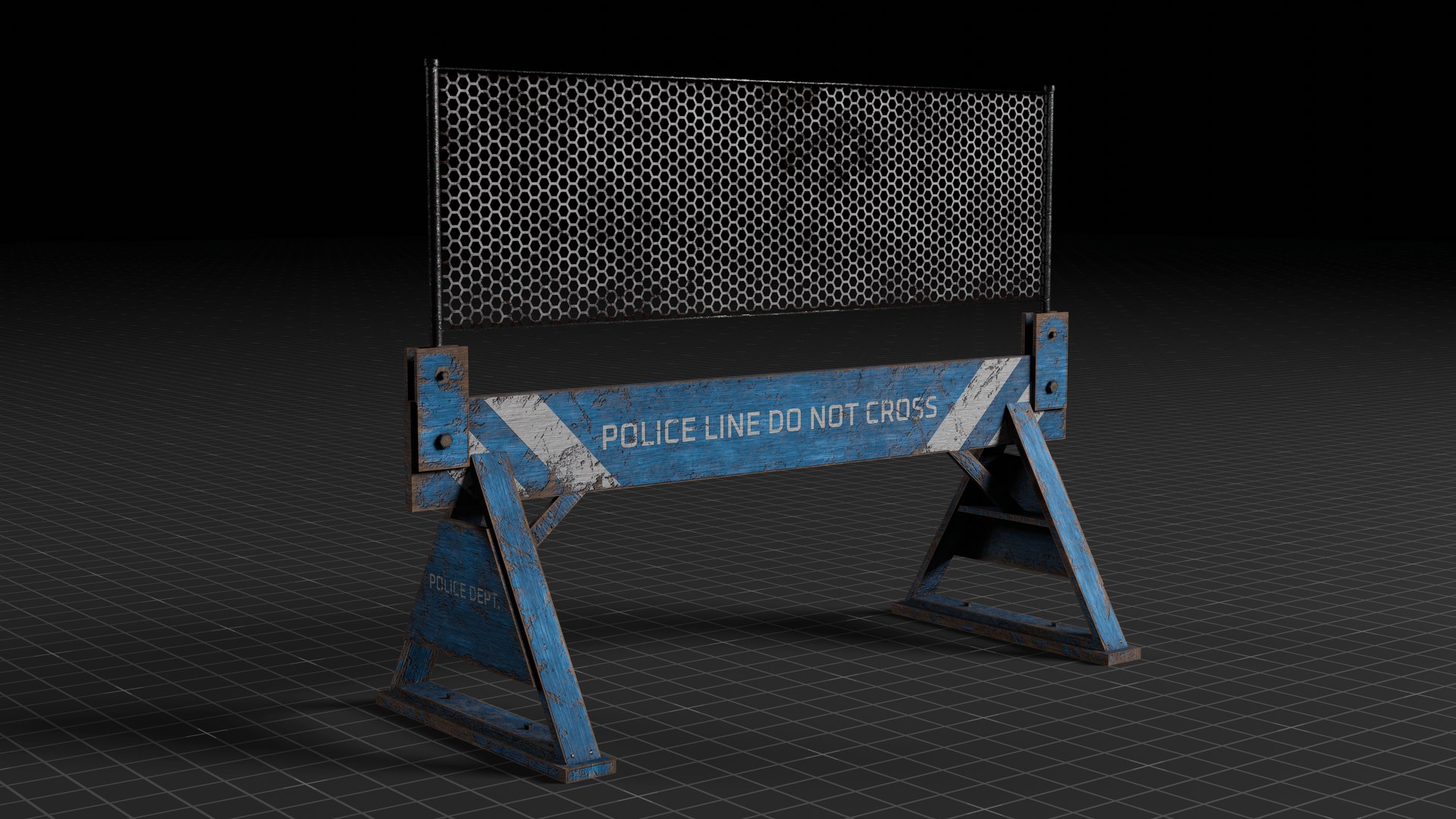 3D Police Barrier Set - TurboSquid 2353246