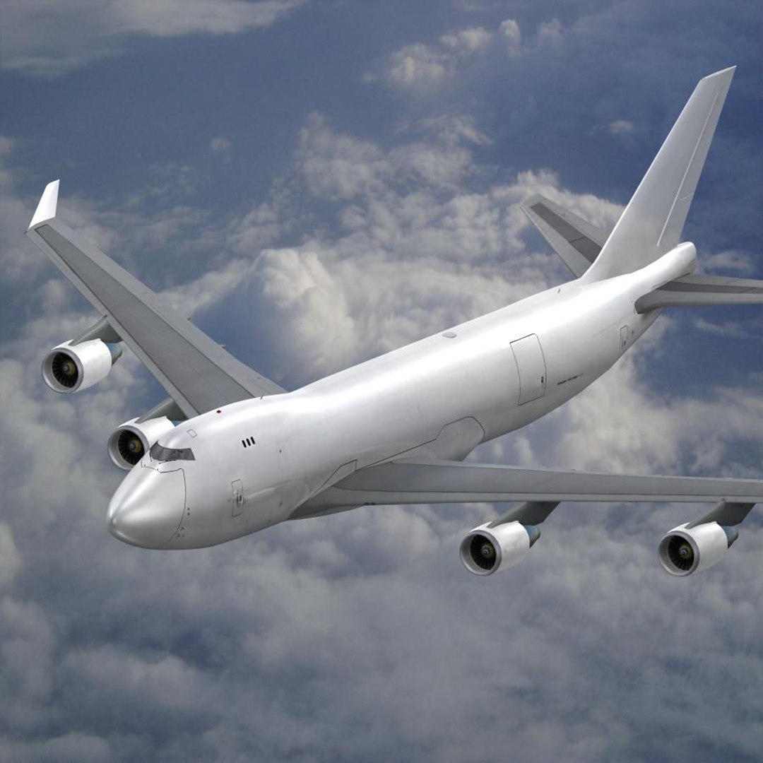 B747-400 Generic White 747 3d Model