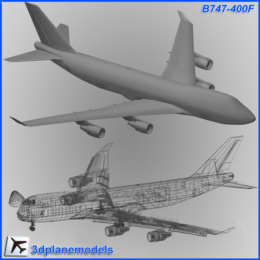 B747-400 Generic White 747 3d Model