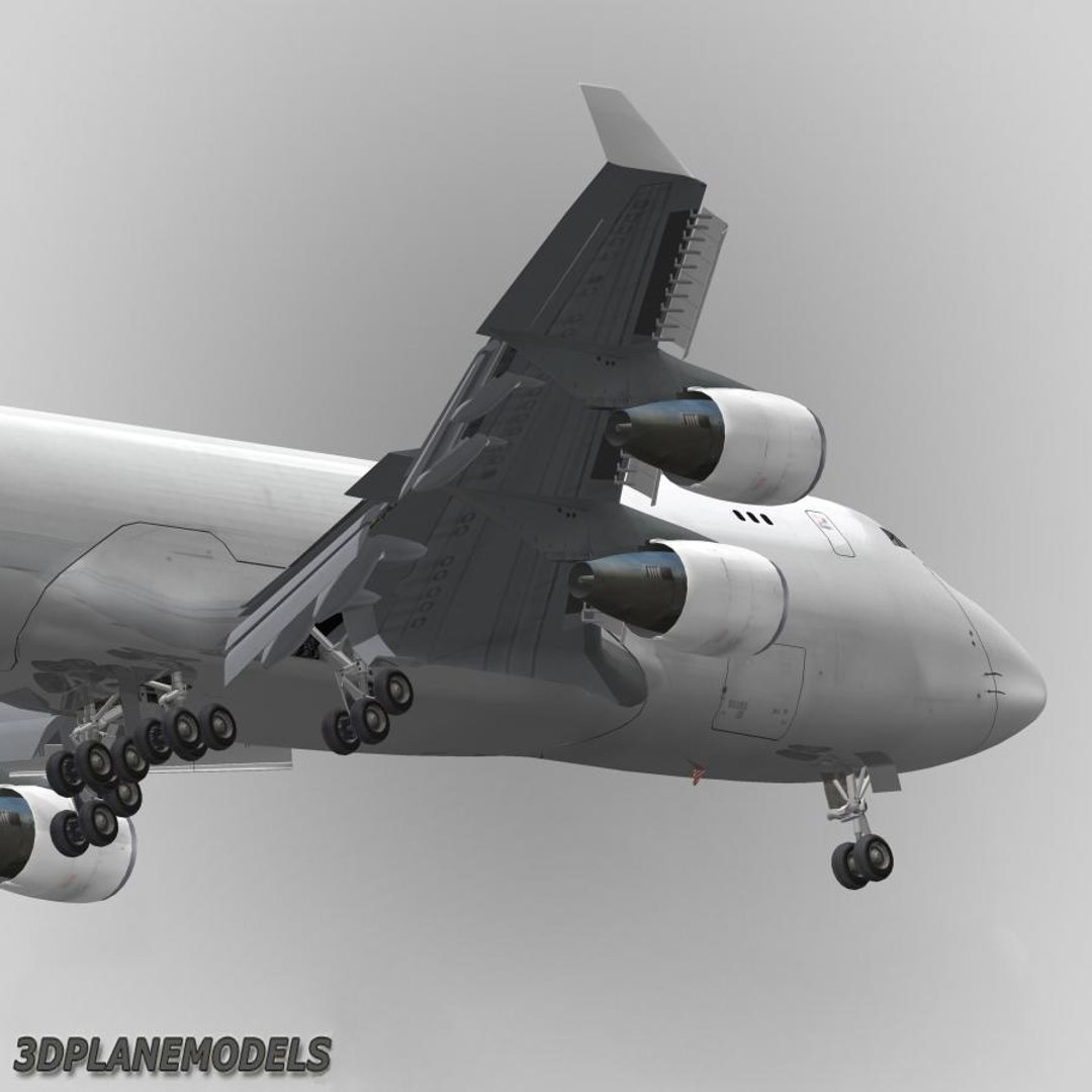 B747-400 Generic White 747 3d Model