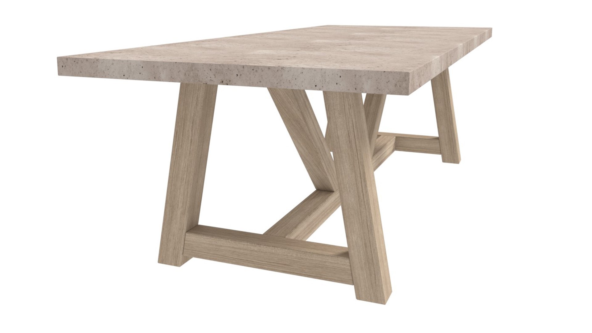 Restoration Hardware FRENCH BEAM CONCRETE TEAK RECTANGULAR DINING TABLE 3D Model - TurboSquid ...