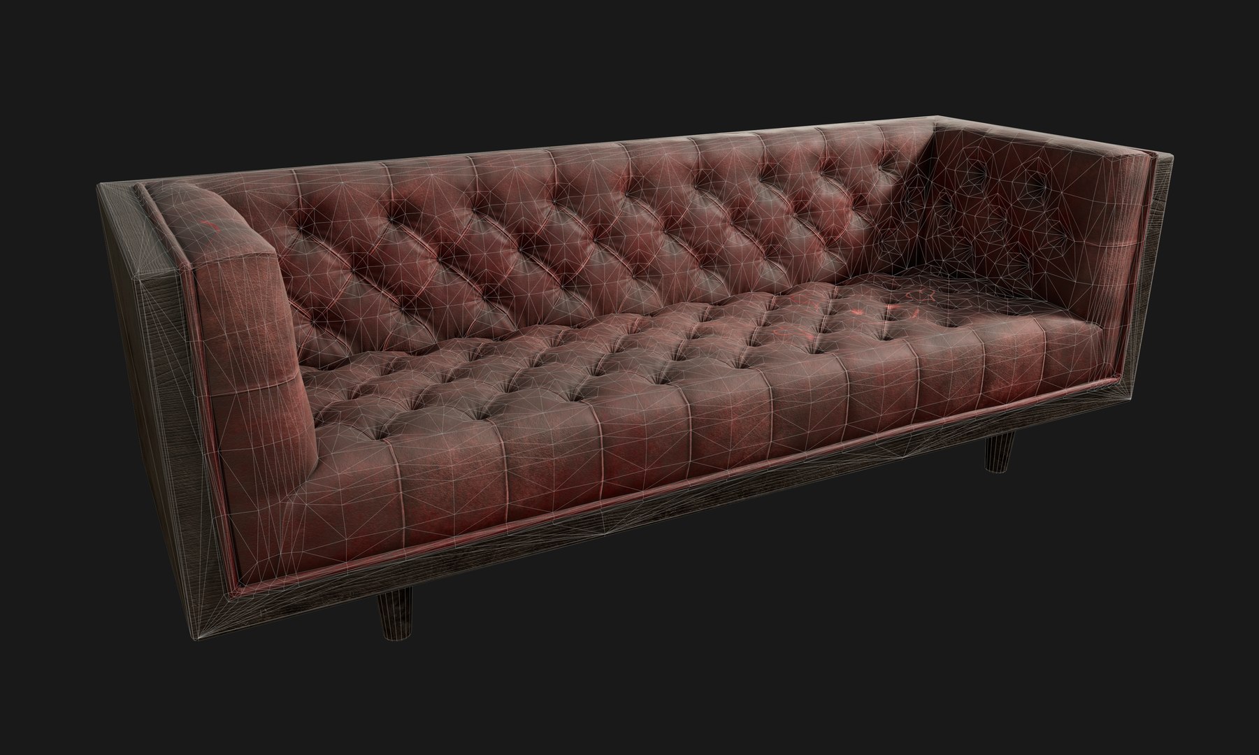 3D Model Baughman Style Walnut Encased Sofa - TurboSquid 2209802