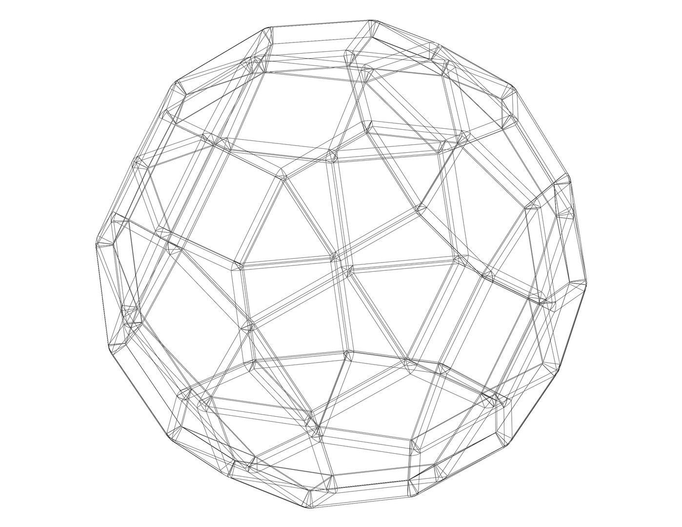 Wireframe Shape Rhombicosidodecahedron 3D Model - TurboSquid 2176044