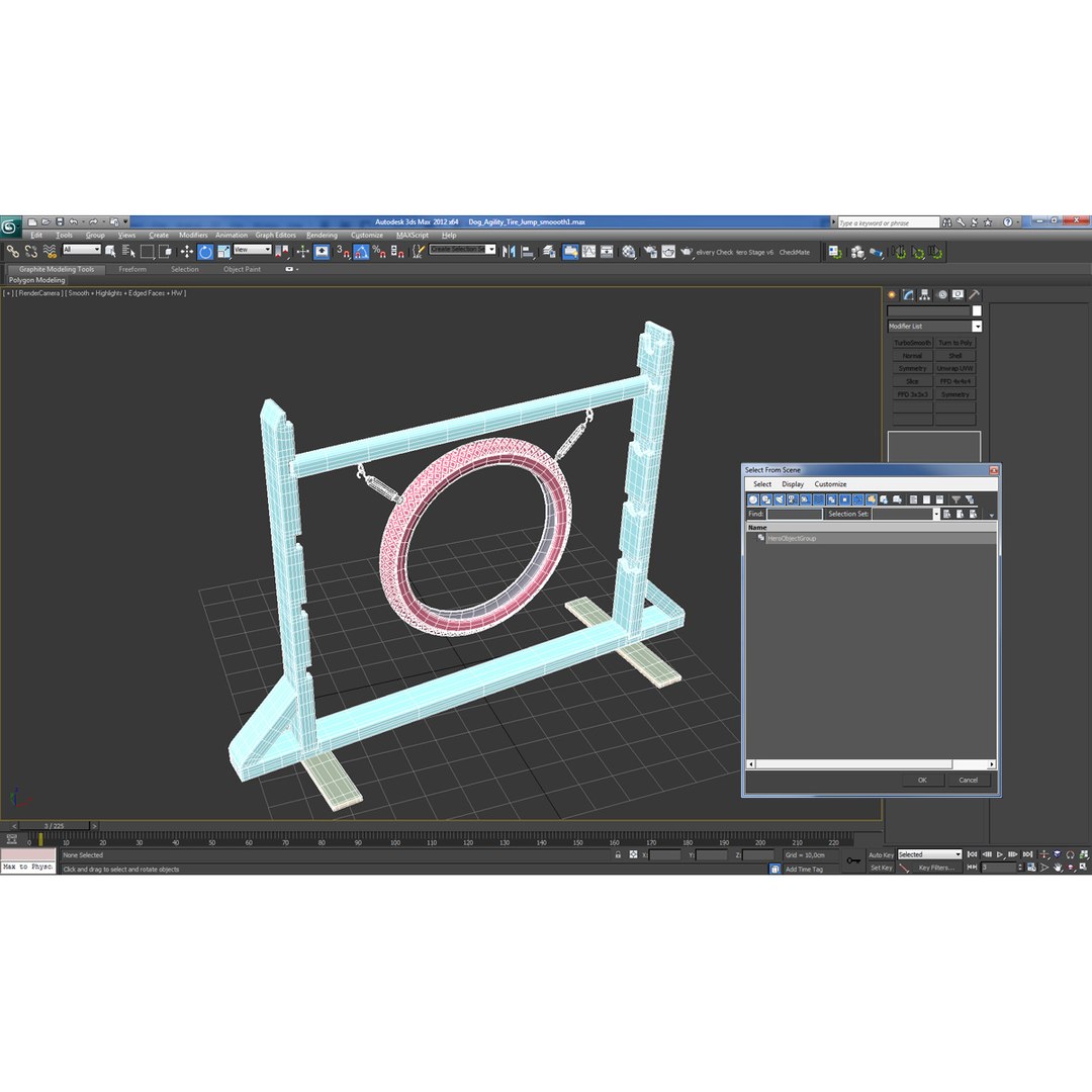 3d dog agility tire jump model