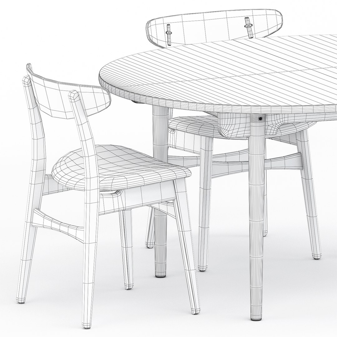 3D model CH337 dining table and CH30P chair - TurboSquid 1797456