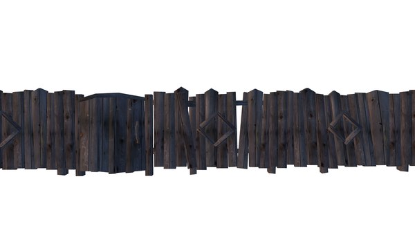 old wooden fence 3d 3ds