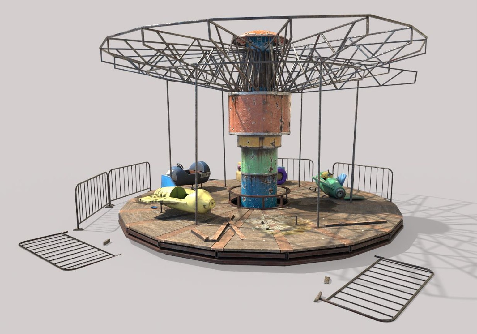 Abandoned Amusement Park Collection. Model - TurboSquid 1980265