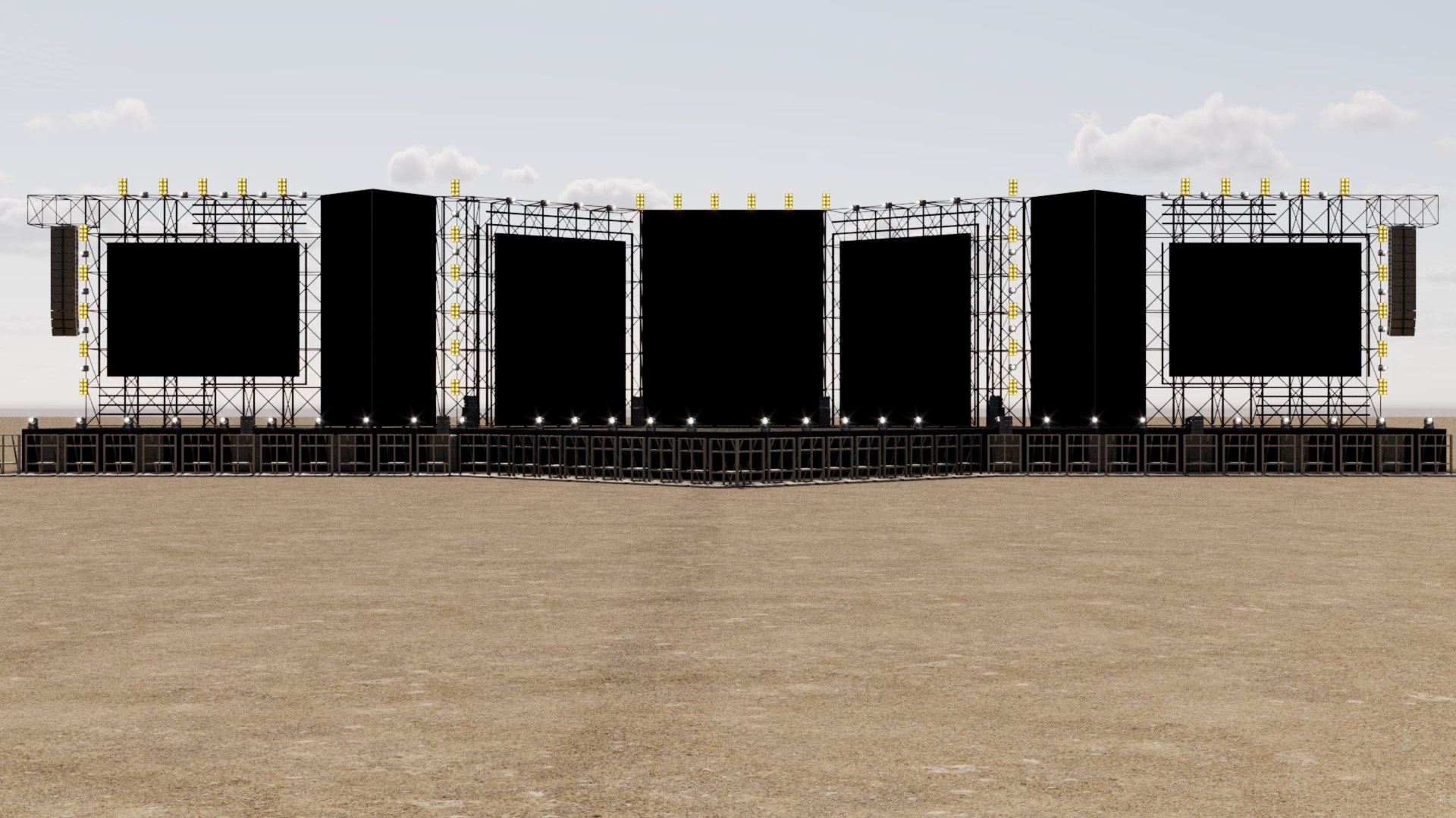 Concert Festival Stage Event 3D Model - TurboSquid 2223486