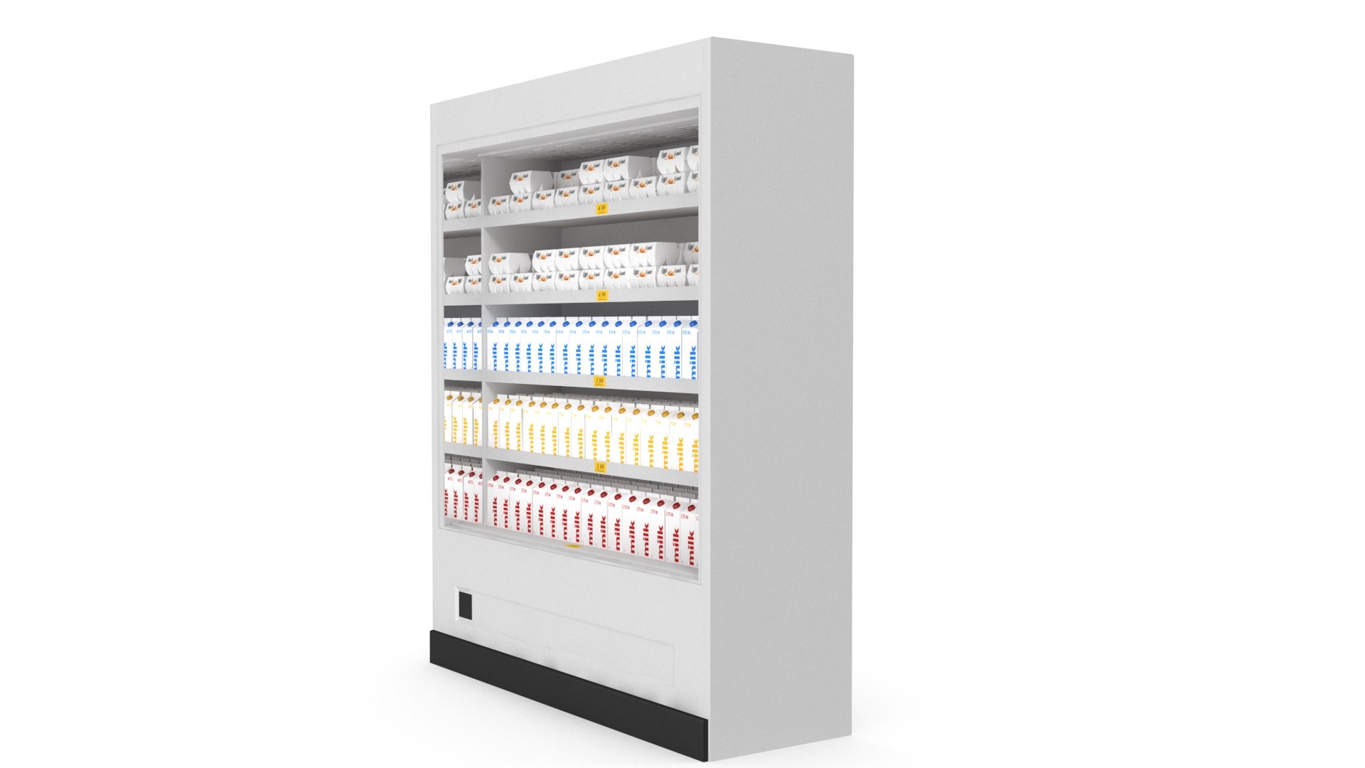 3D Supermarket Milk Refrigerator Model - TurboSquid 2176422