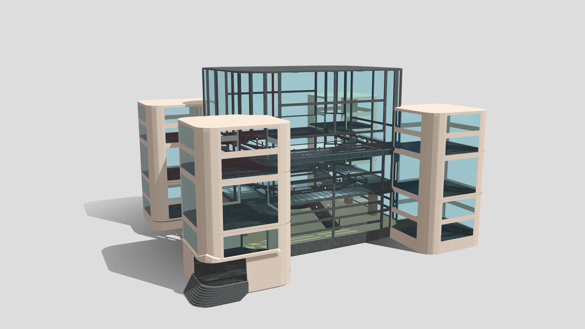 3D Triple Storey Office Building - TurboSquid 2091866