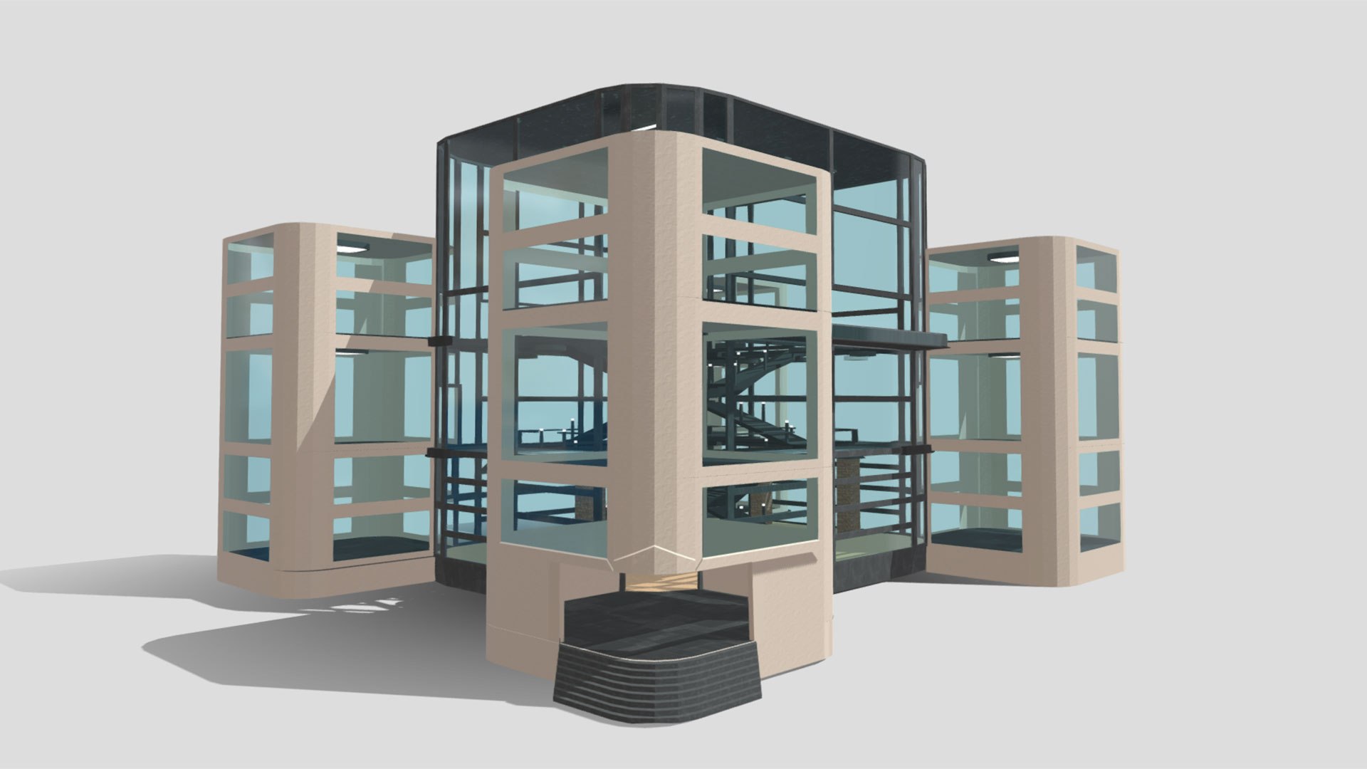 3D Triple Storey Office Building - TurboSquid 2091866
