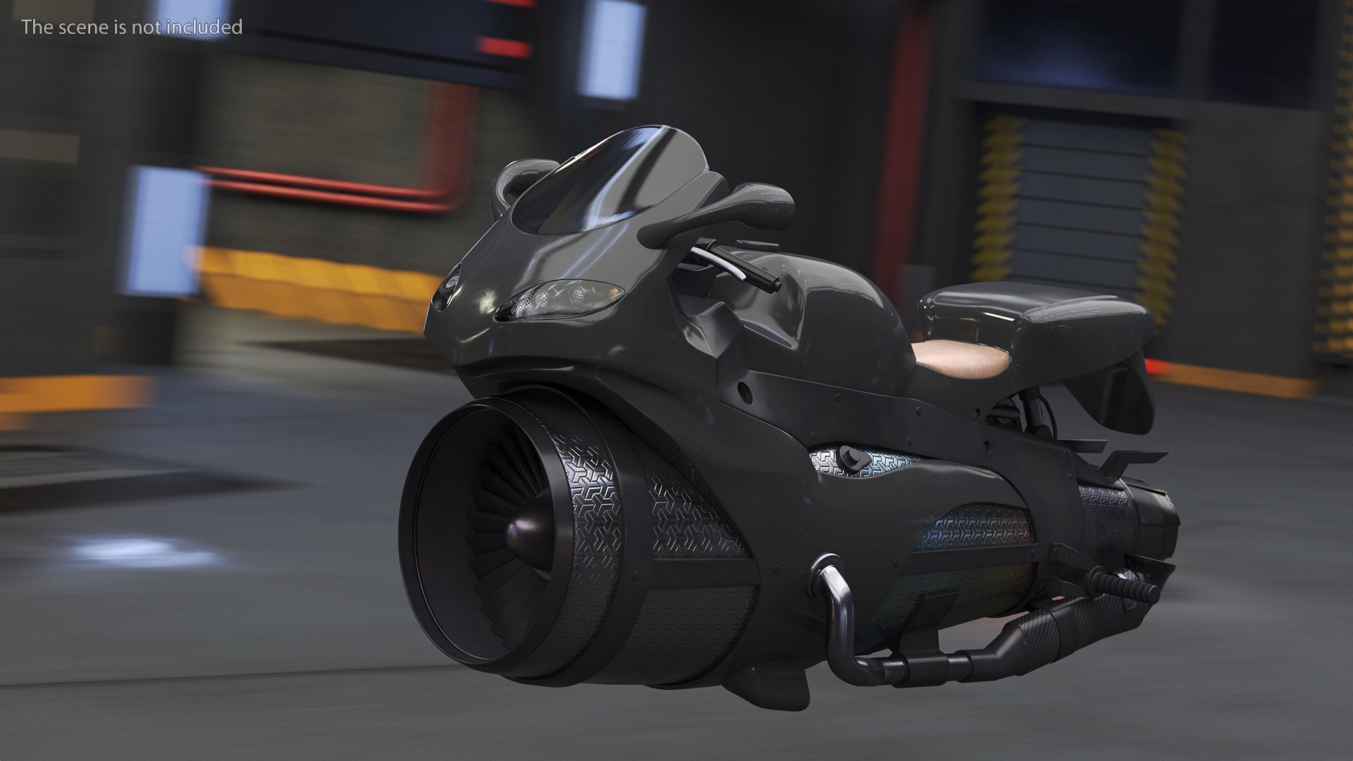 3D Futuristic Concept Motorcycle Black Rigged Model - TurboSquid 2248542