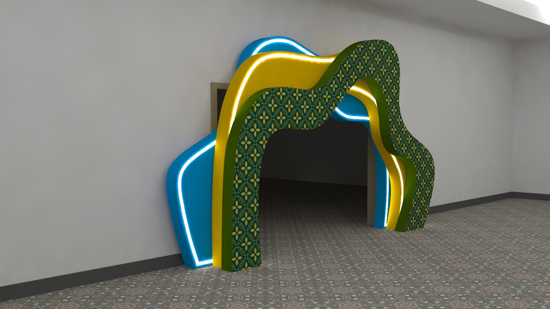 Gate Entrance Curve Style Decoration 3D Model - TurboSquid 1991529