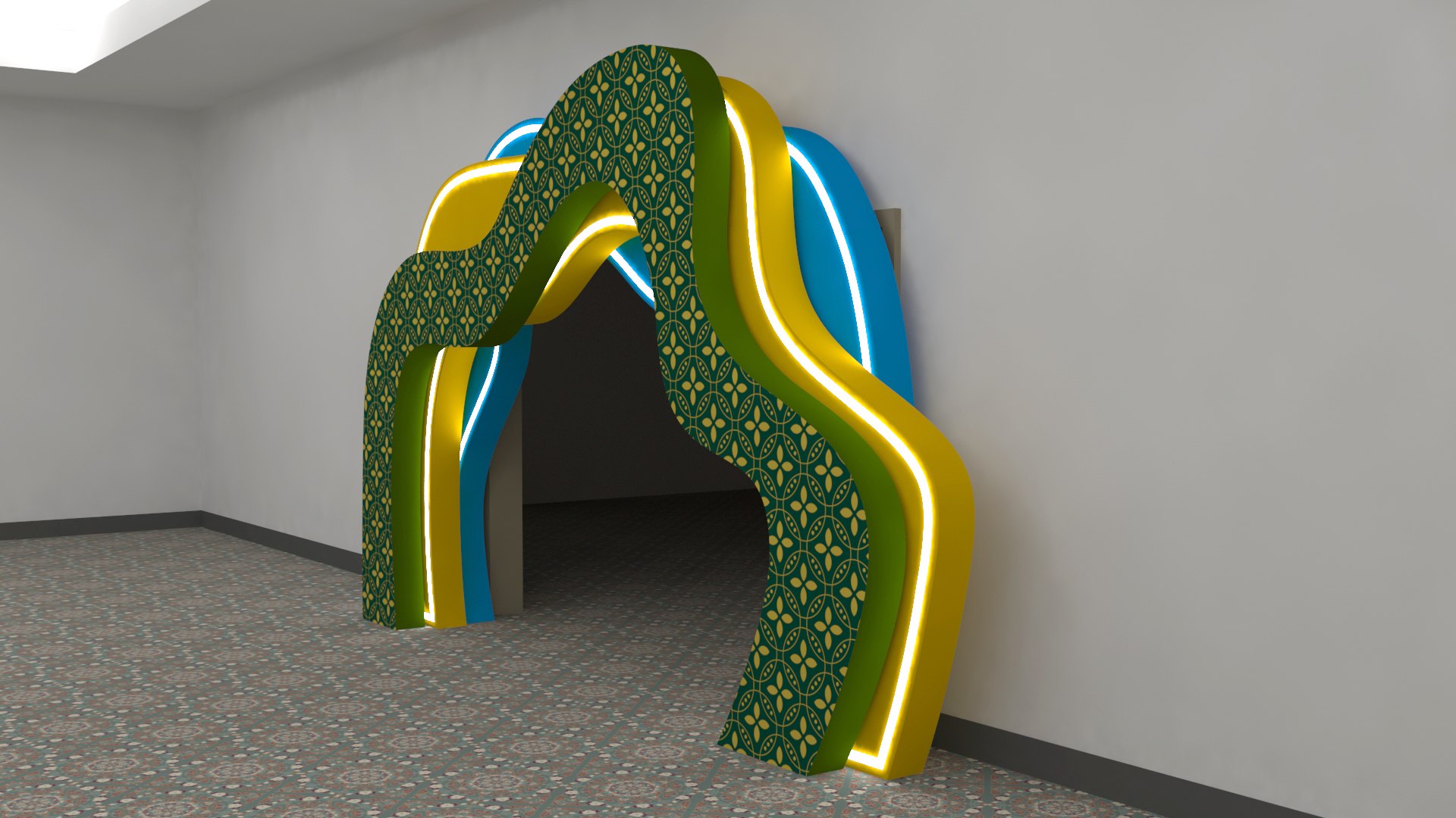 Gate Entrance Curve Style Decoration 3D Model - TurboSquid 1991529