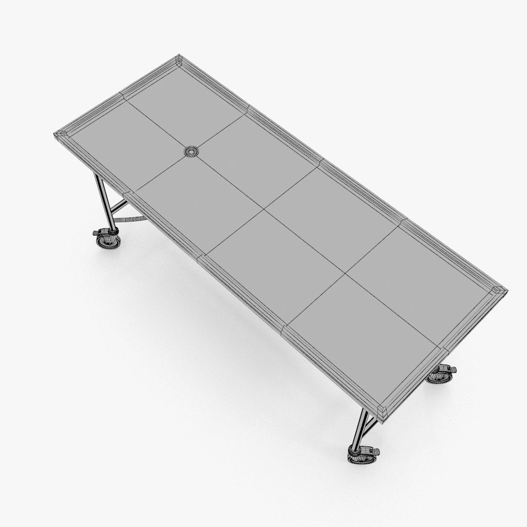 3d Model Table Autopsy Wheels