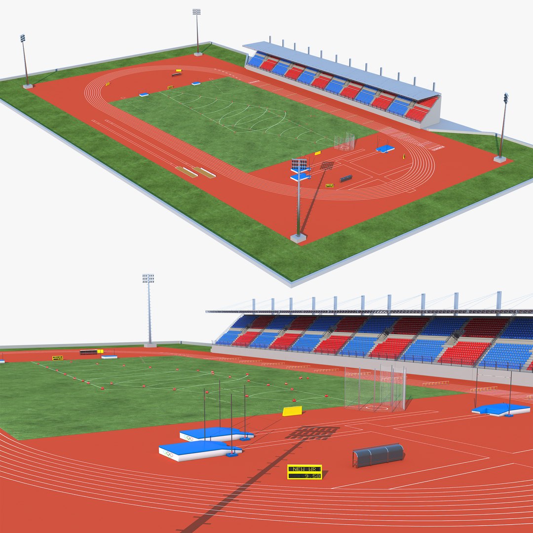 3D Athletics Run Track Stadium - TurboSquid 2080367