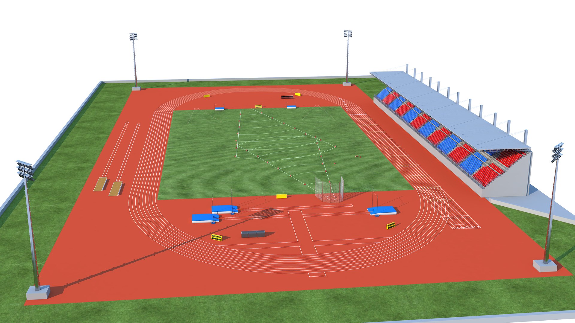 3D Athletics Run Track Stadium - TurboSquid 2080367