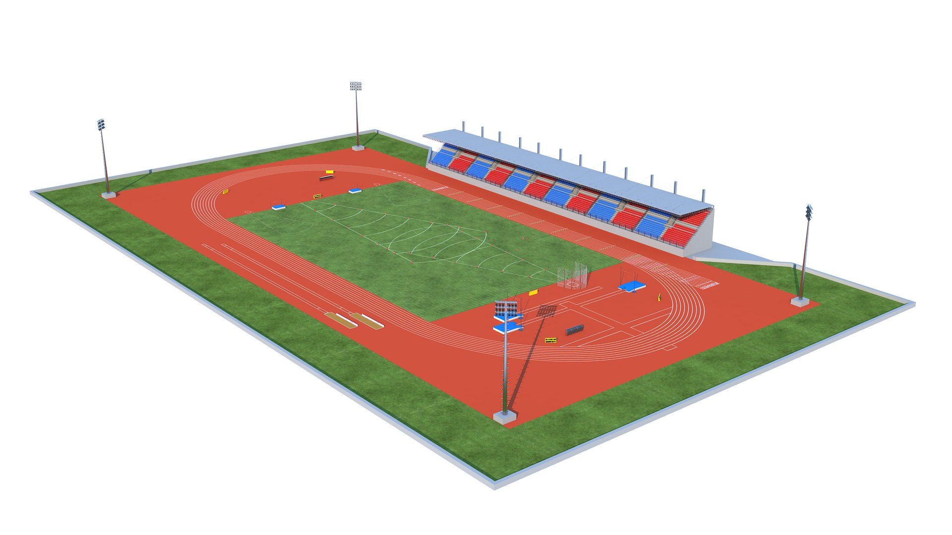 3D Athletics Run Track Stadium - TurboSquid 2080367