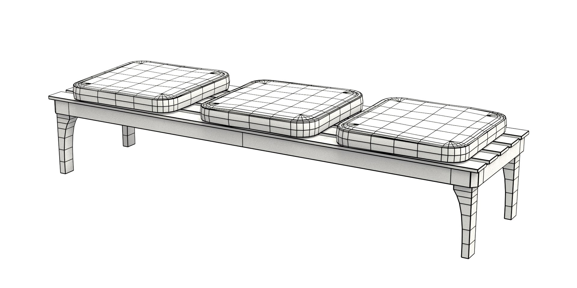 3d Model Bench Blender Cycles