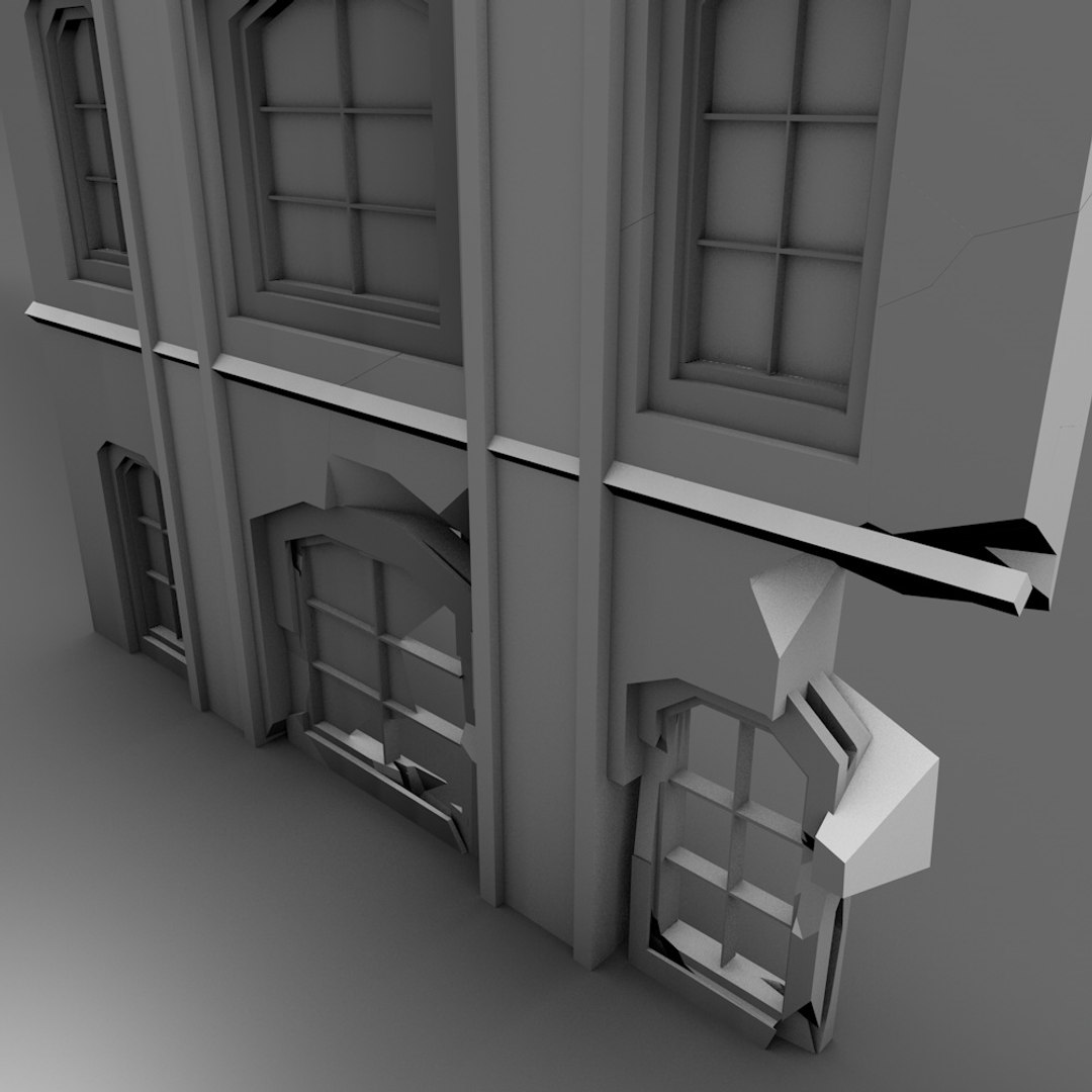 broken wall 01 3d model