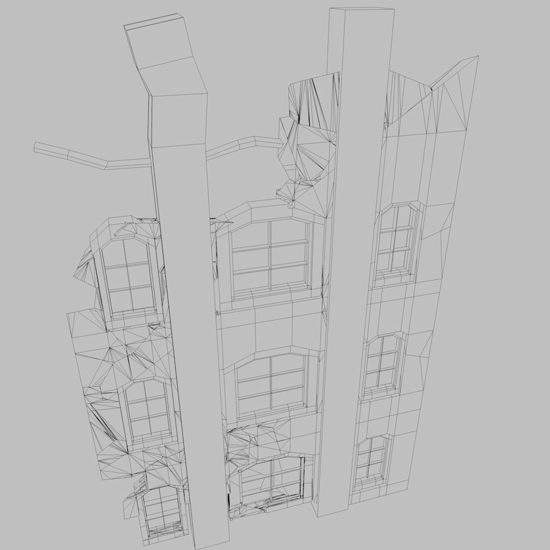 broken wall 01 3d model