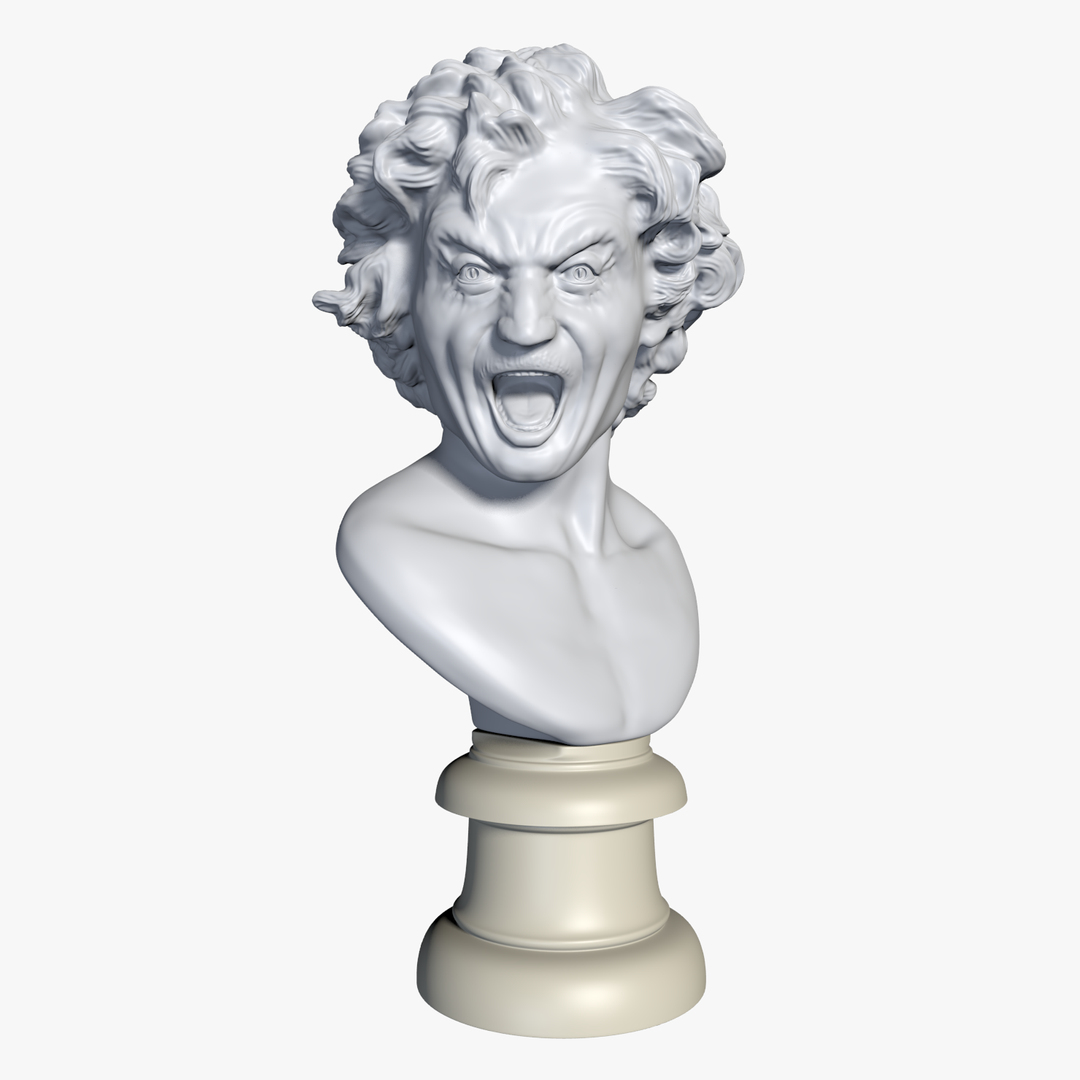 Obj Sculpture Damned Soul Bust