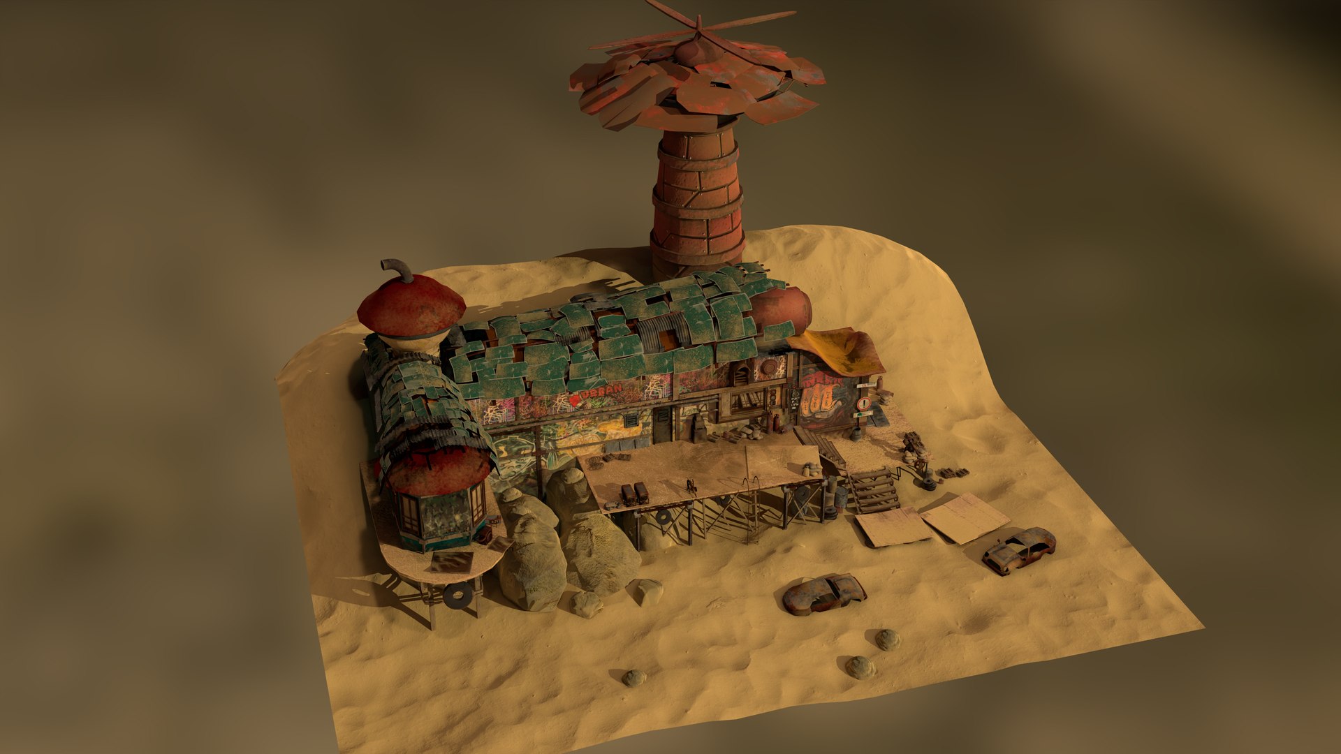 DESERT LOW POLY Game Environment 3D Model - TurboSquid 2161599