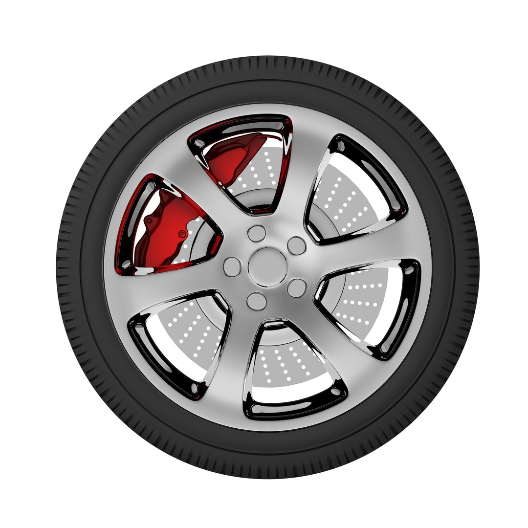 3d car tire brakes model
