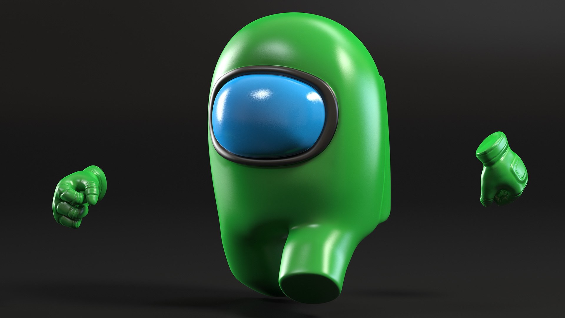 3d Model Green Among Us Character Running Turbosquid 2003754