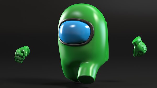 modelo 3d Green Among Us Character Running - TurboSquid 2003754