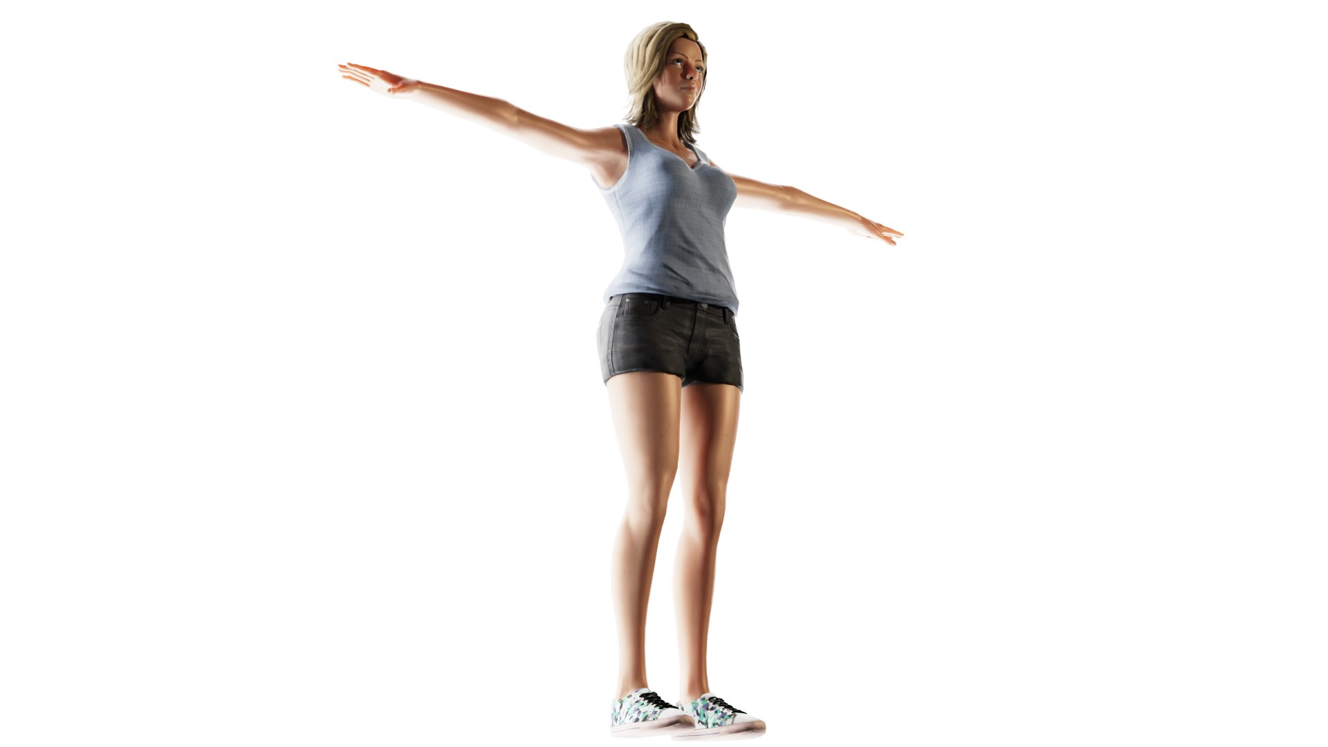 High-Quality Casual Women 3D Model With Sneakers Model - TurboSquid 2129304
