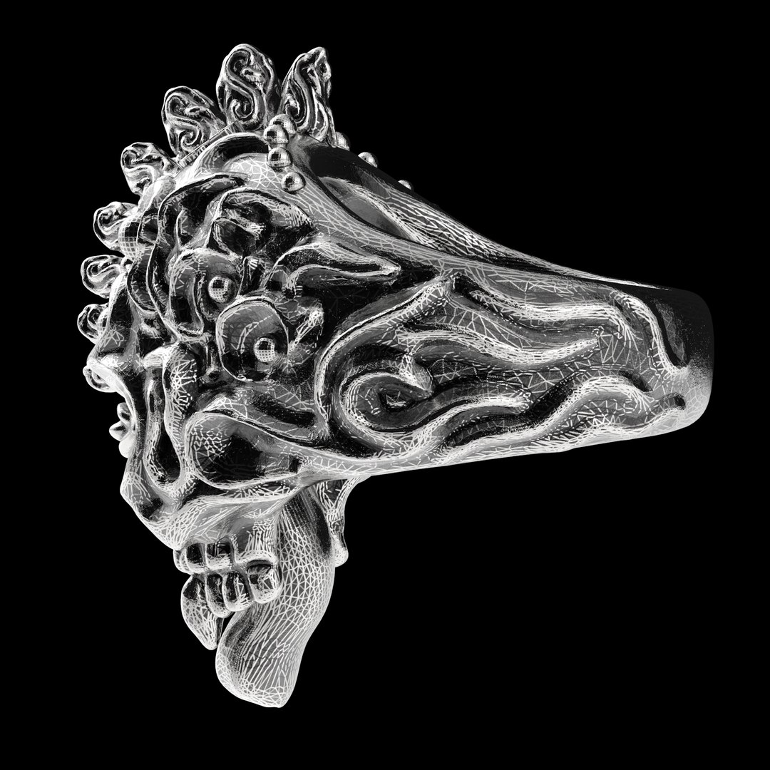 3D Badass Gothic Punk Skull Ring 3D CAD Design-GP34S Model - TurboSquid ...