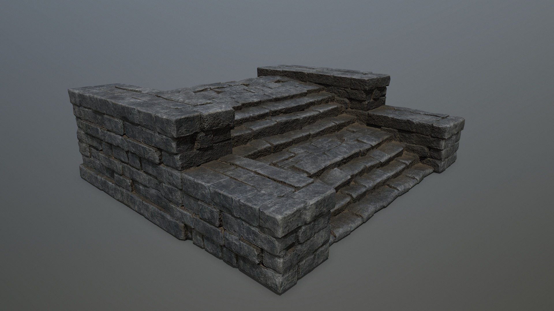 3D Ruin Stairs model - TurboSquid 2054869