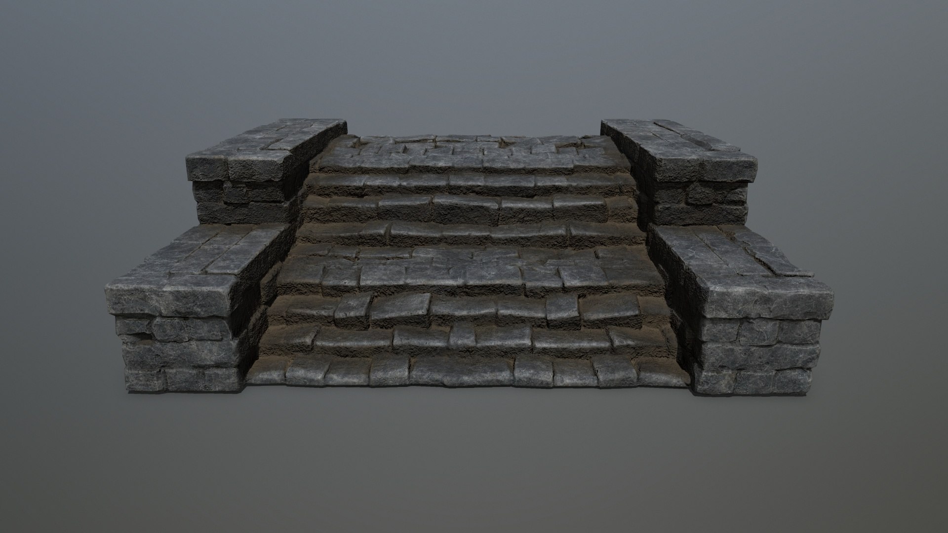3D Ruin Stairs model - TurboSquid 2054869