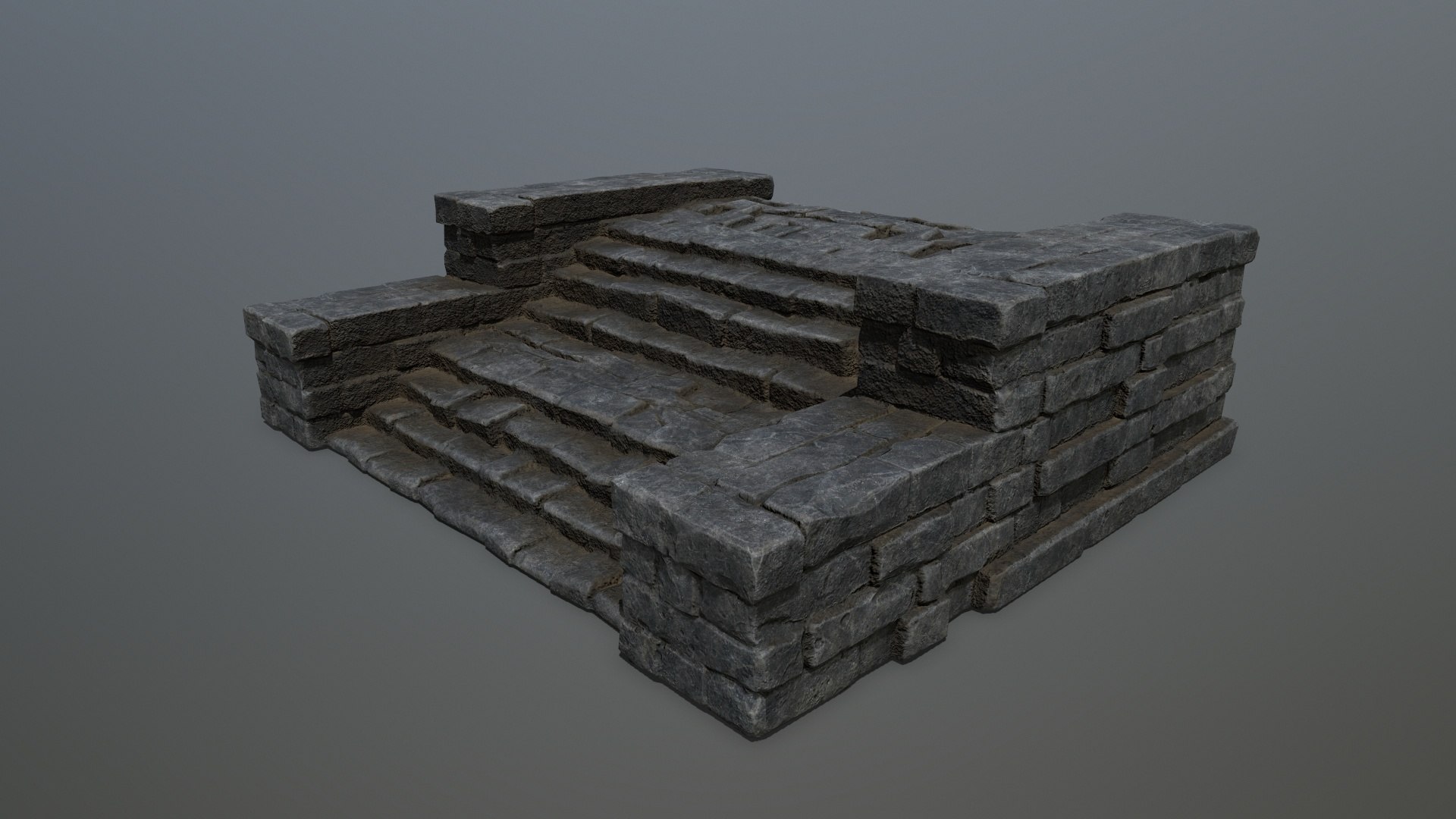 3D Ruin Stairs model - TurboSquid 2054869