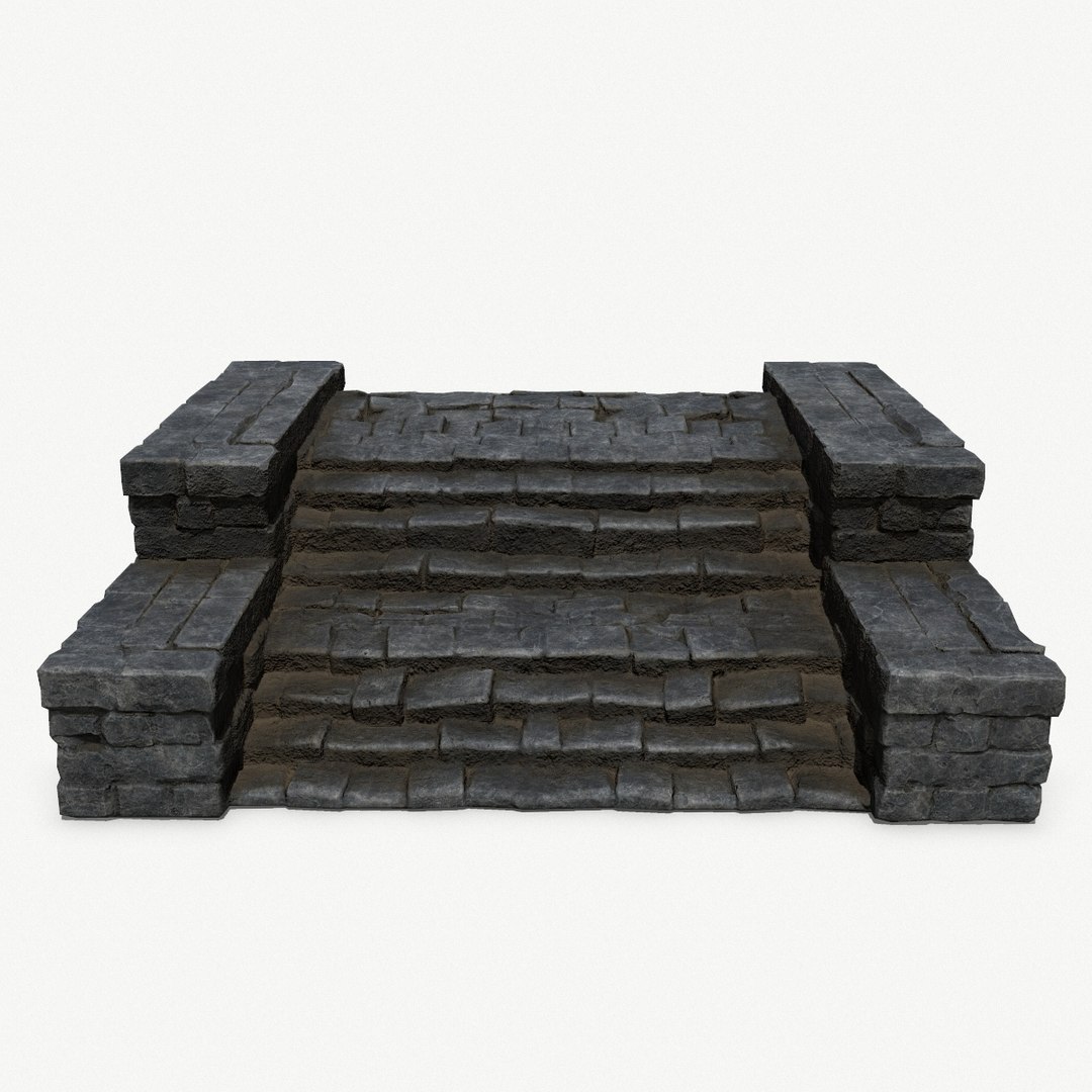3D Ruin Stairs model - TurboSquid 2054869