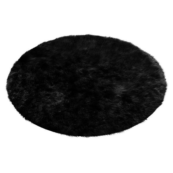 3D Round fluffy black carpet - TurboSquid 1840112