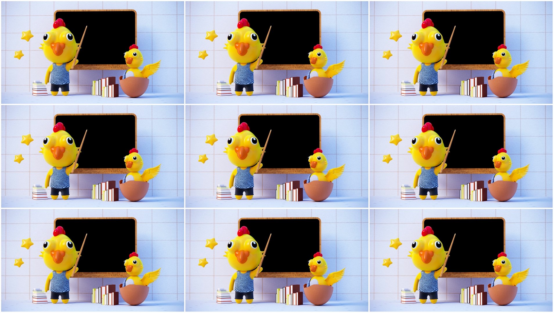 3D Cartoon Chicken Q version chicken IP image mascot class chick chick ...