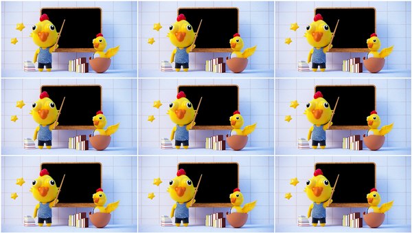 3D Cartoon Chicken Q version chicken IP image mascot class chick chick ...