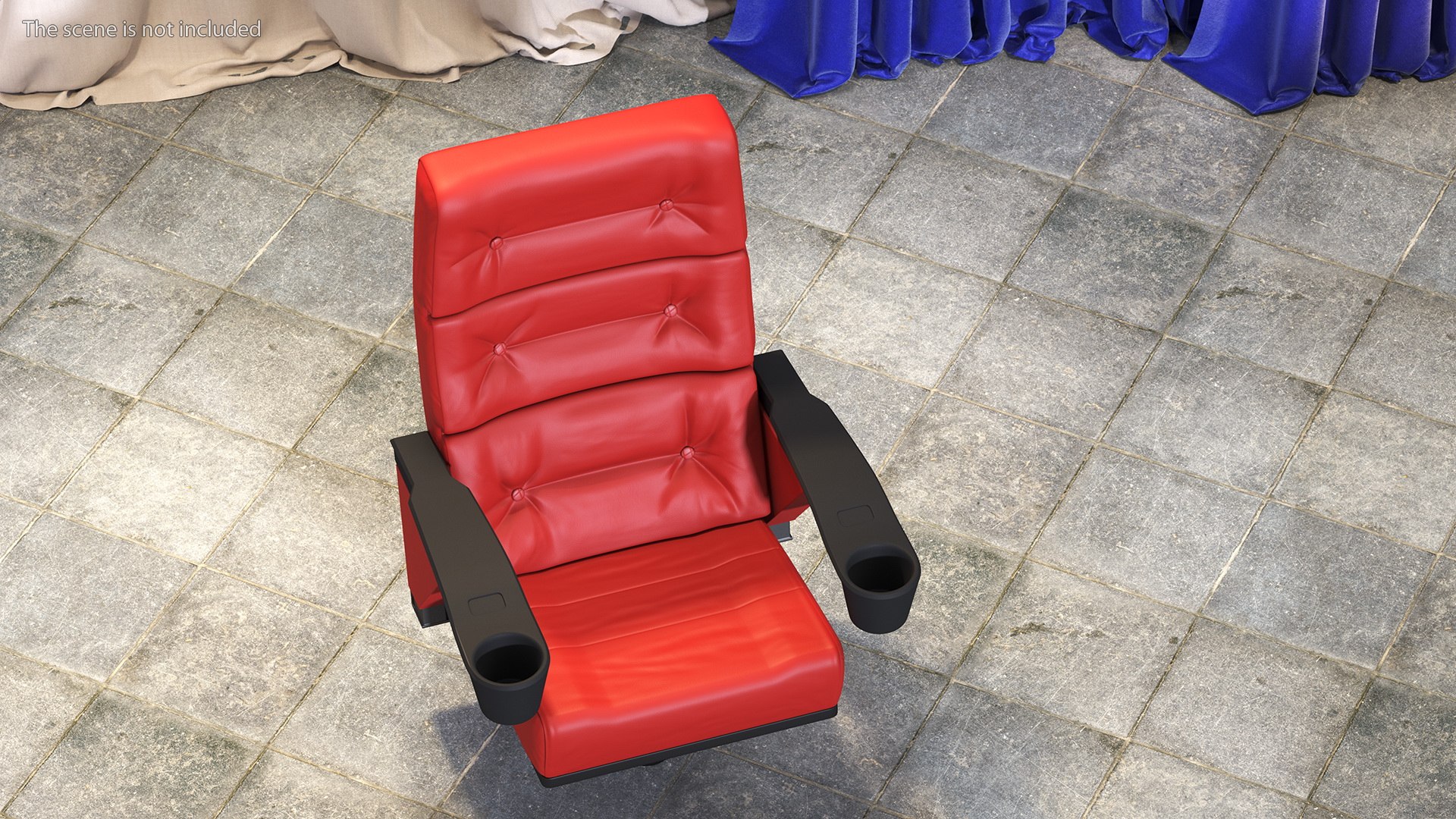 Leather Cinema Chair Red 3D Model - TurboSquid 1934900