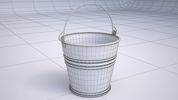 3d galvanized bucket model
