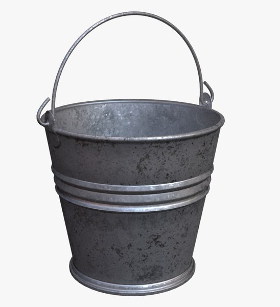 3d galvanized bucket model