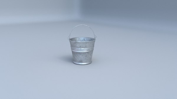 3d galvanized bucket model