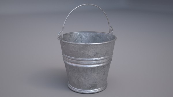3d galvanized bucket model