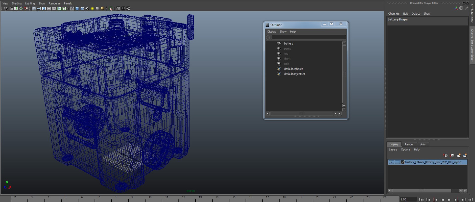 3d Model Military Lithium Battery Box
