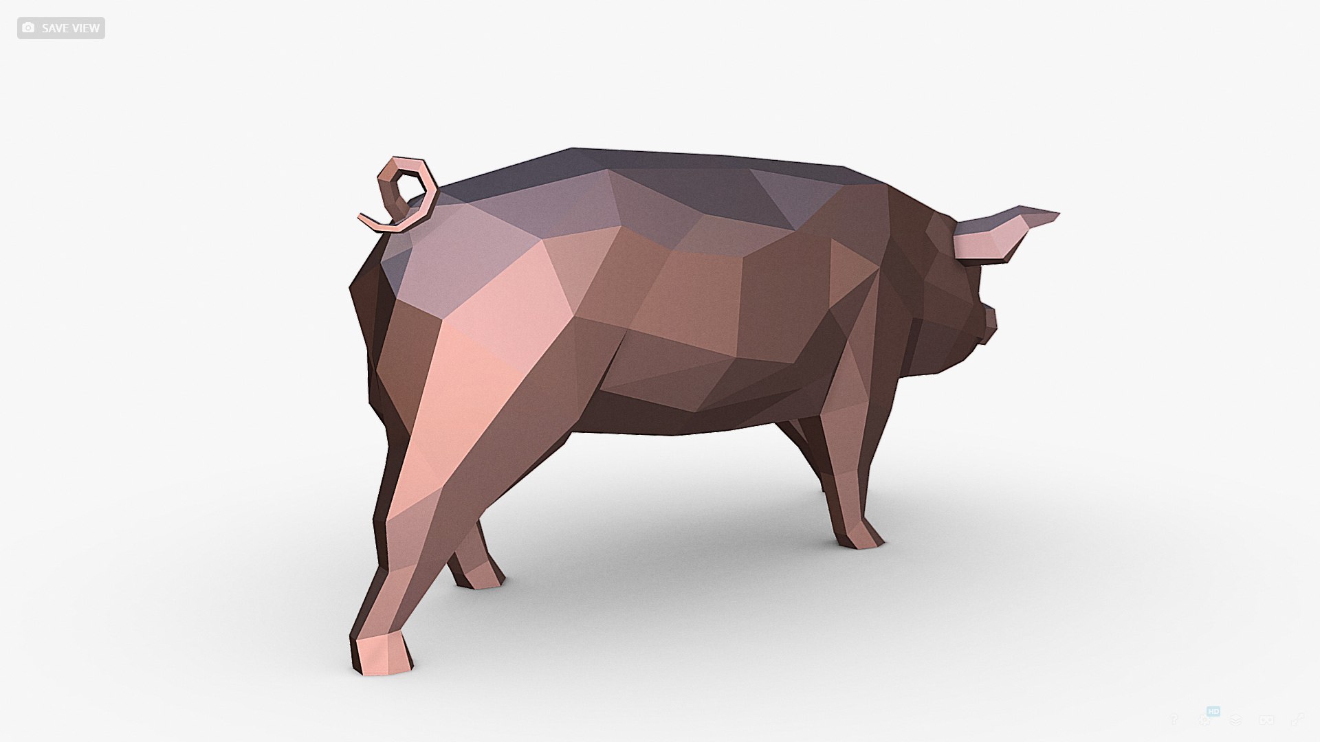 3D Model Pig Low Poly - TurboSquid 1975764