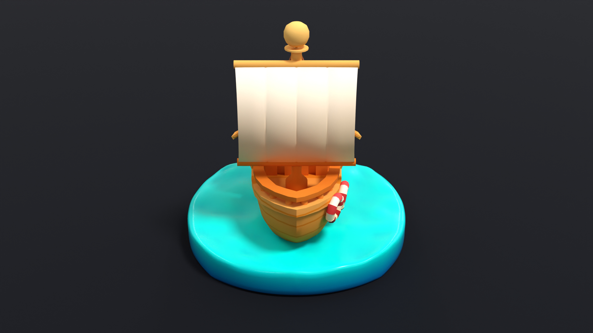 3D Stylized Cartoon Sailboat - Game-Ready Toon Ship 3D Model ...