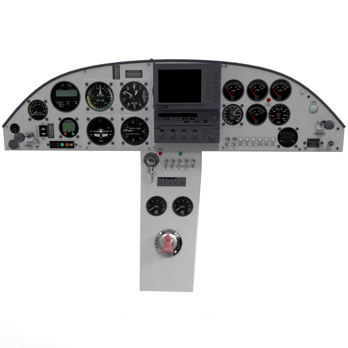 aircraft instrument panel 3d model